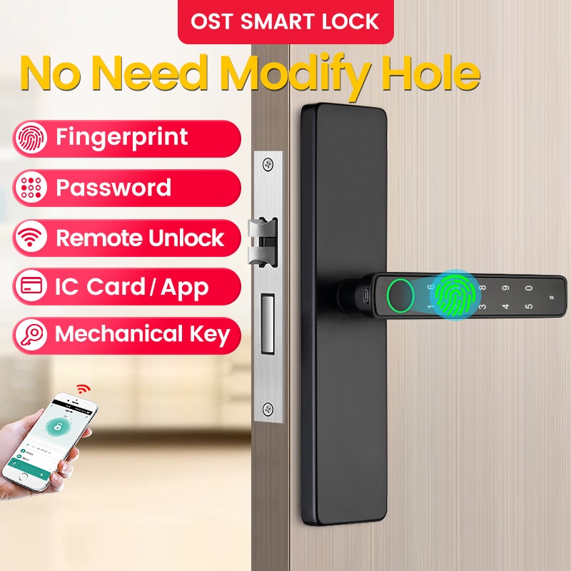 Smart Fingerprint Door Lock Digital Password Door Knob Double Lock For ...
