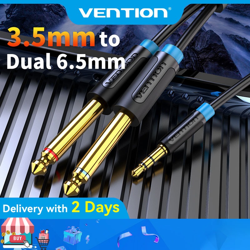 Vention Audio Y-Splitter Cable, 3.5mm Stereo to Dual 6.35mm Mono for ...