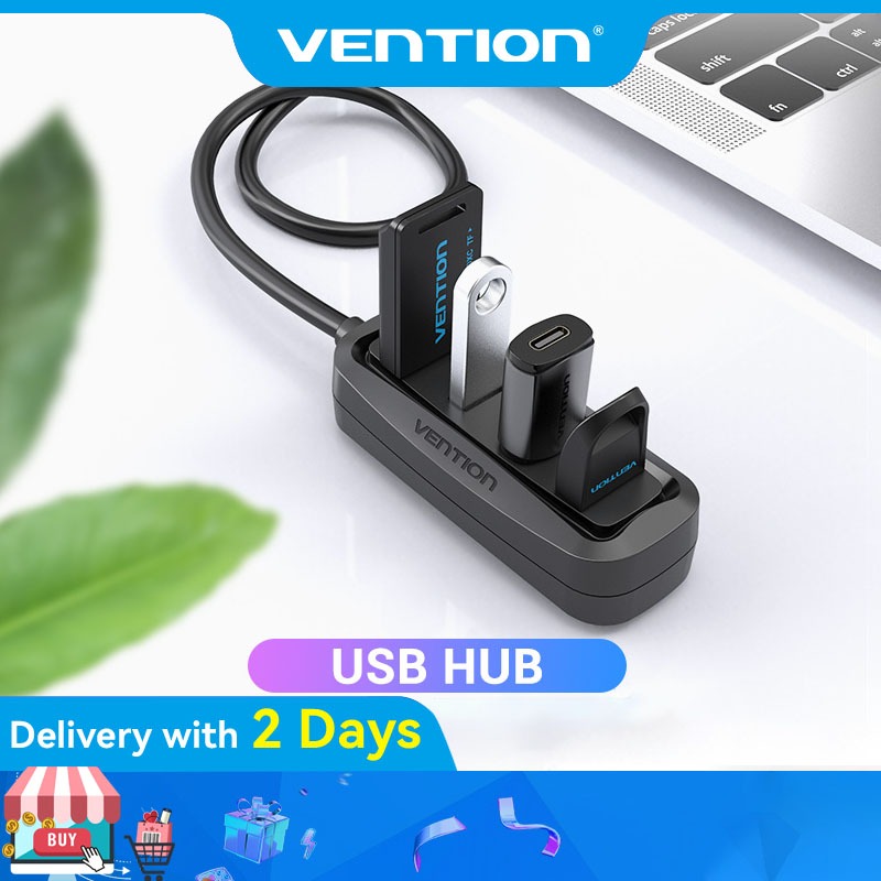 Vention USB Hub 4-Port USB 3.0 and 2.0 Data Hub with 480Mbps High-Speed ...