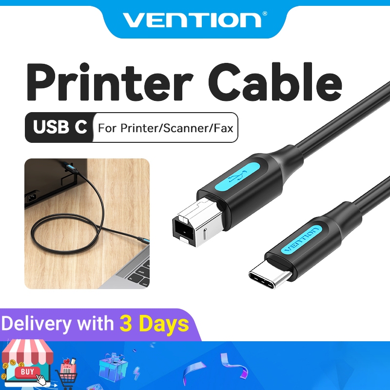 Vention USB-C Printer Cable, 480Mbps High-Speed Heavy-Duty Printing ...