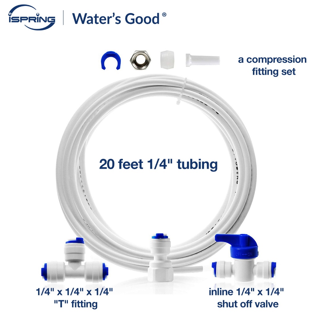 iSpring ICEK connector hose with fittings Fridge Water Line Connection ...