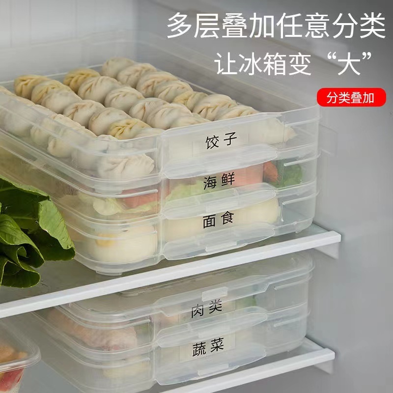 Transparent Dumpling Storage Box with Lid – Multi-Layer Food Storage ...