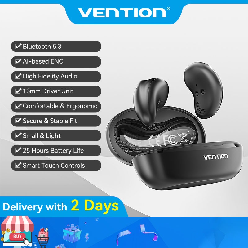 Vention T11 Wireless Earphones Bluetooth 5.3 Headset TWS Hi-Fi Stereo ...