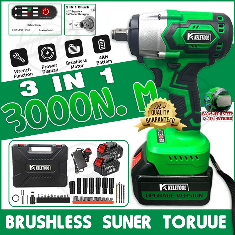 KELETOOL Impact wrench Electric 1/3 Cordless Impact Wrench Heavy Duty ...