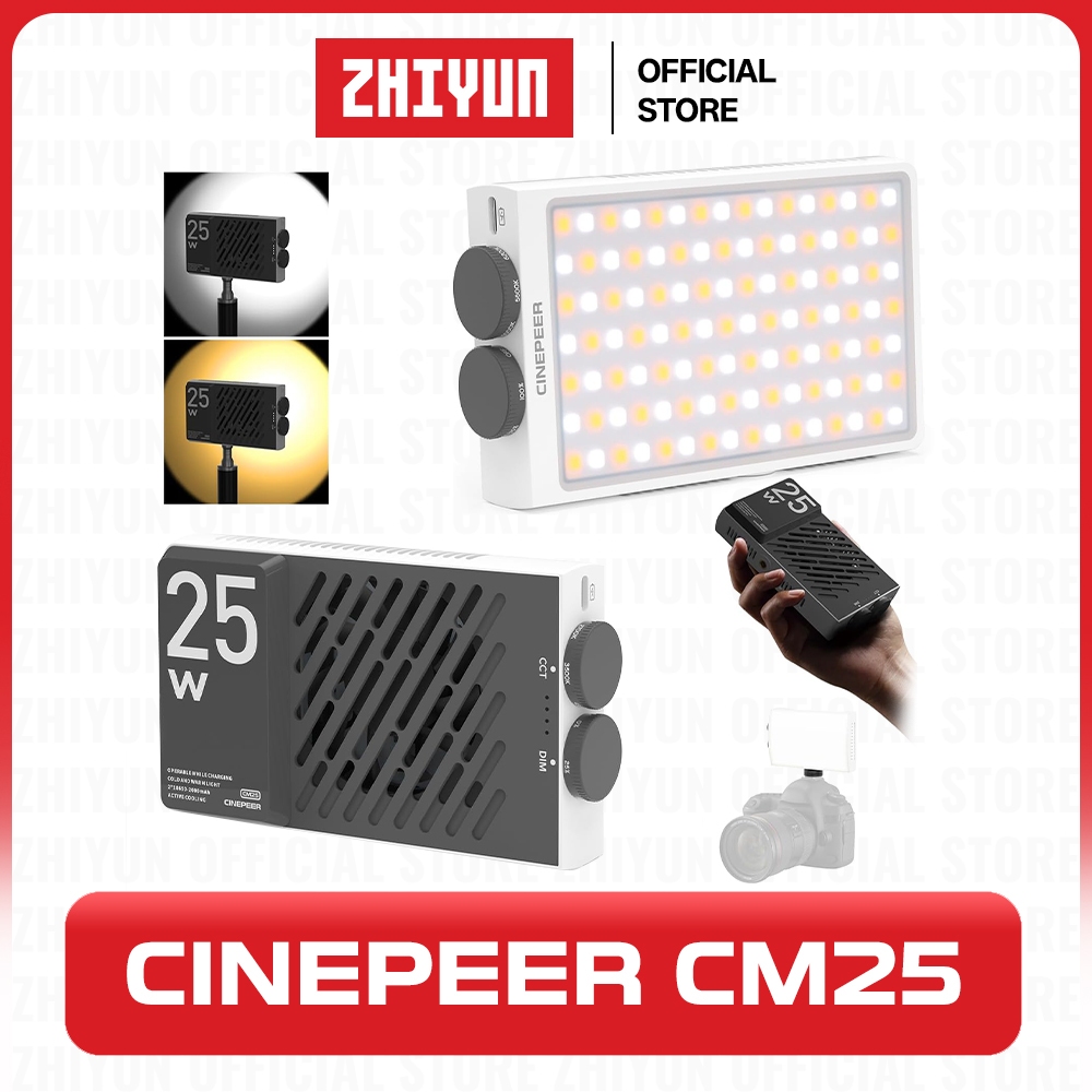 ZHIYUN CINEPEER CM25 25W LED Video Light, Pocket-Sized Mini Portable ...