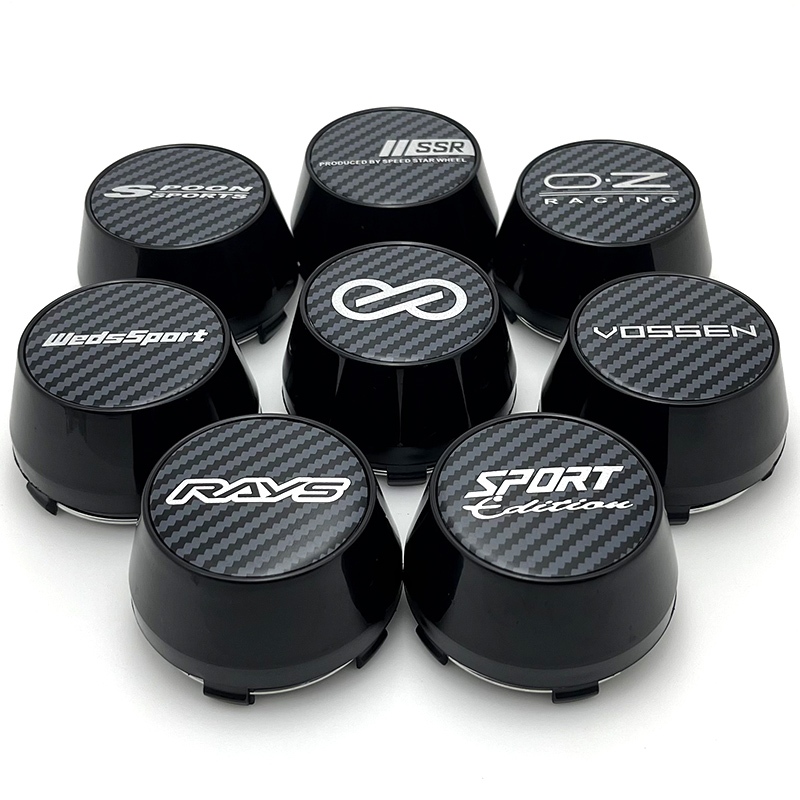 4PCS Aluminum Logo 60mm Wheel Cap Rays Enkei Vossen OZ Racing SSR ...