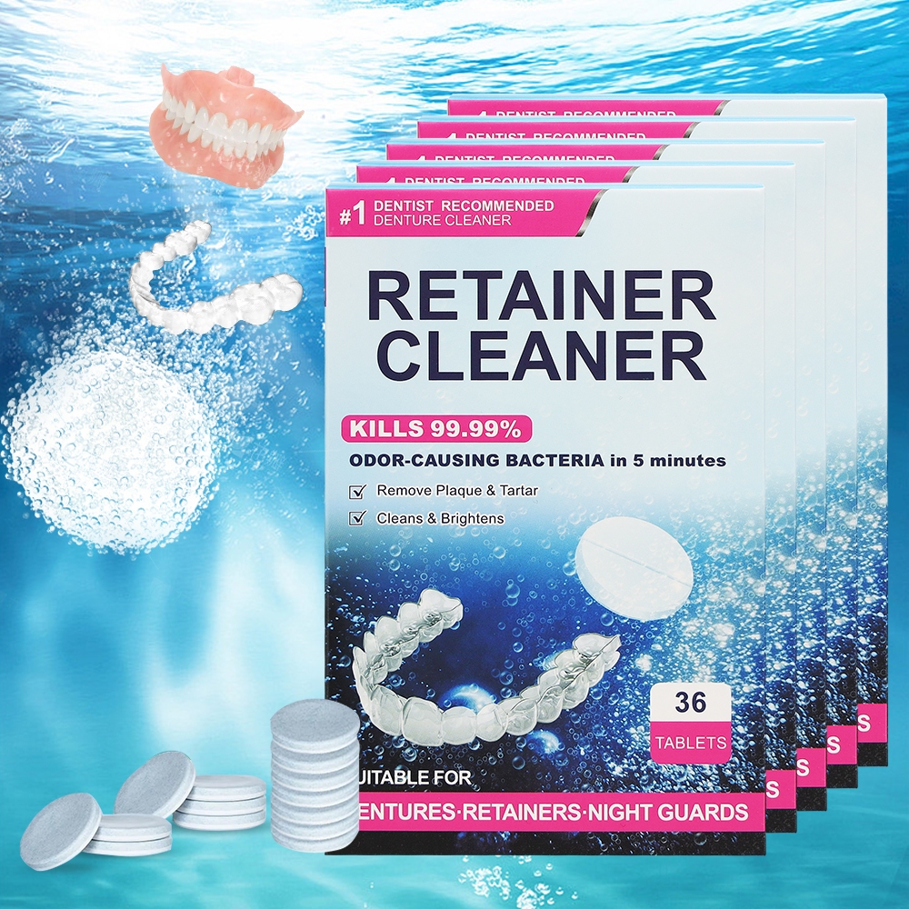 Denture Cleaning Tablets Dental Retainer Cleansing Tablet 5Minute Daily ...
