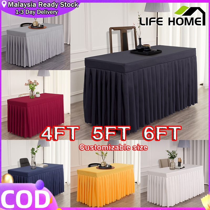 5Ft Folding Table Skirting Rectangular Conference Table Cloth Cover ...