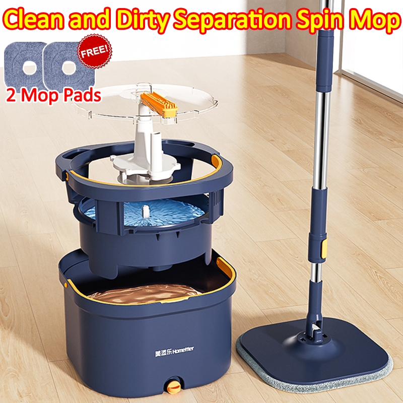 360° Spin Mop Set With Cleaning&Drying System Clean&Dirty Water ...