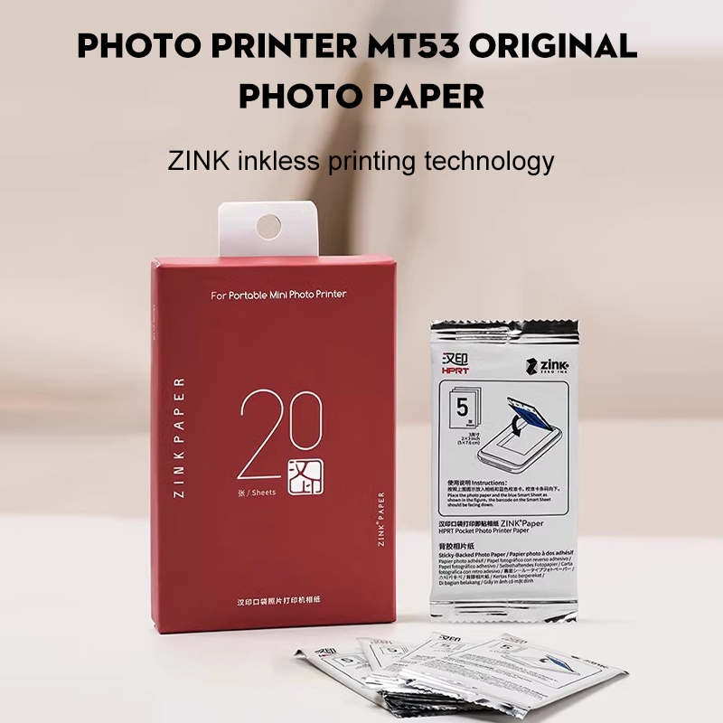 HPRT MT53 Pocket Photo Printer Special photo paper 3 inch adhesive photo paper相纸 | Shopee Malaysia