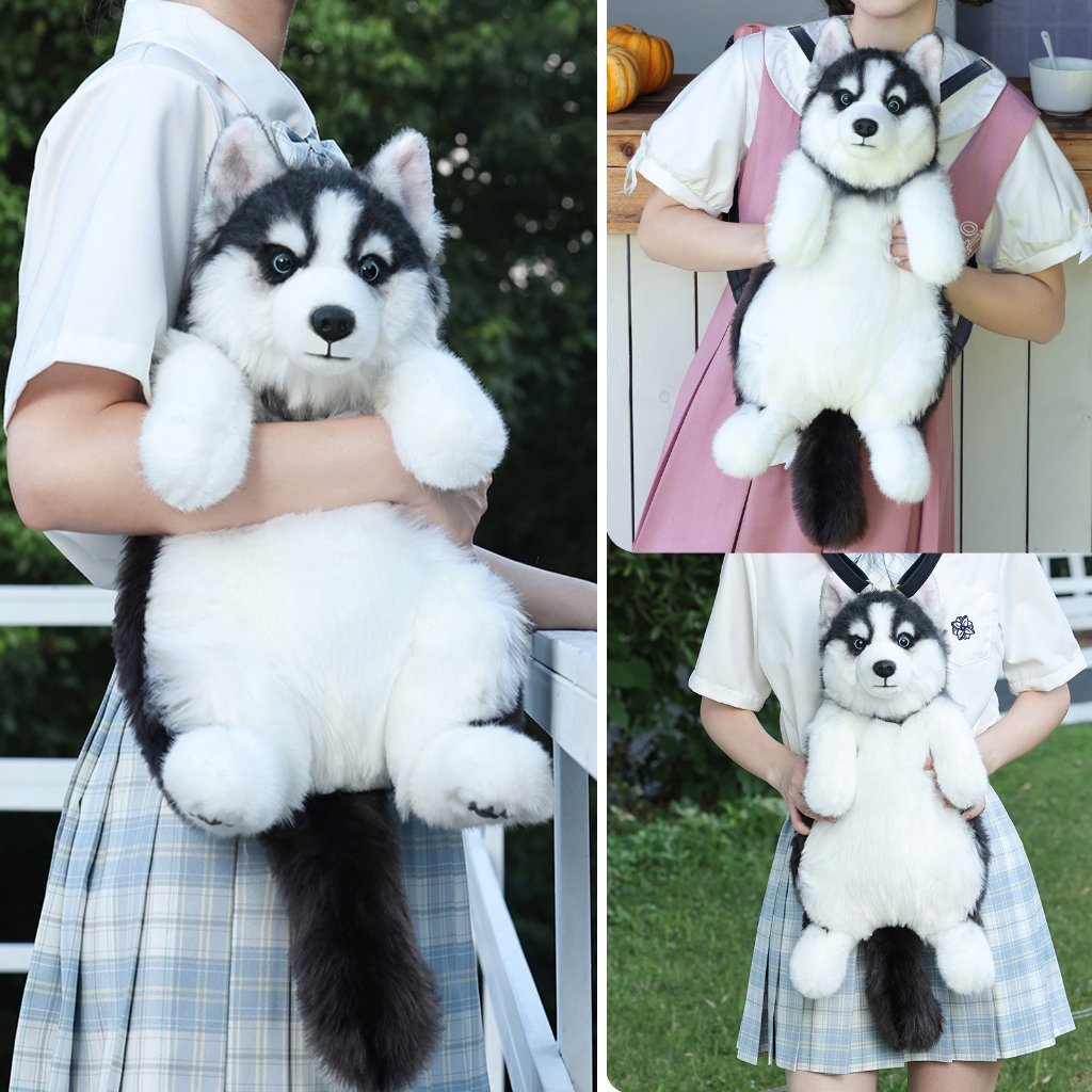 Handmade Dog Plush Backpack Realistic Plush Toy Bag for Dog Lovers ...