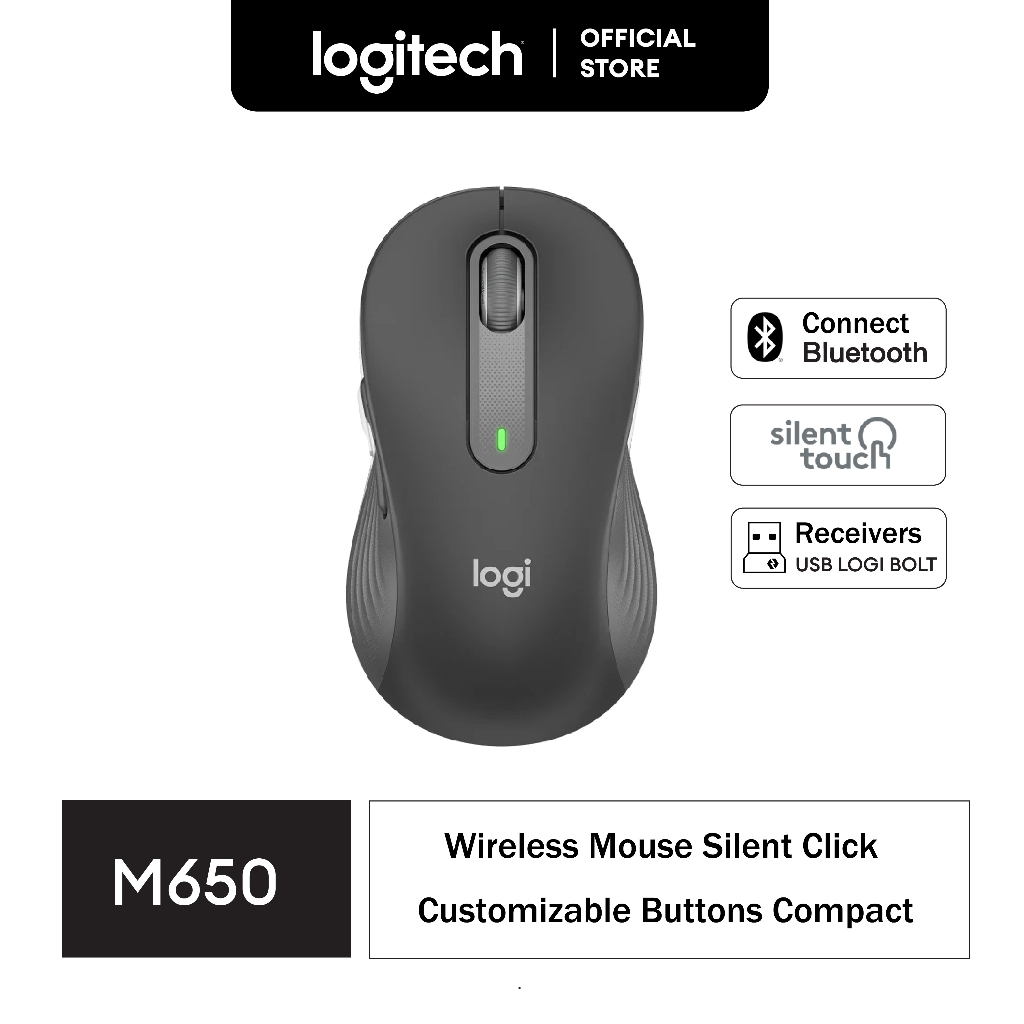 Logitech M650/650L Wireless Mouse Bluetooth/USB Silent Click | For ...