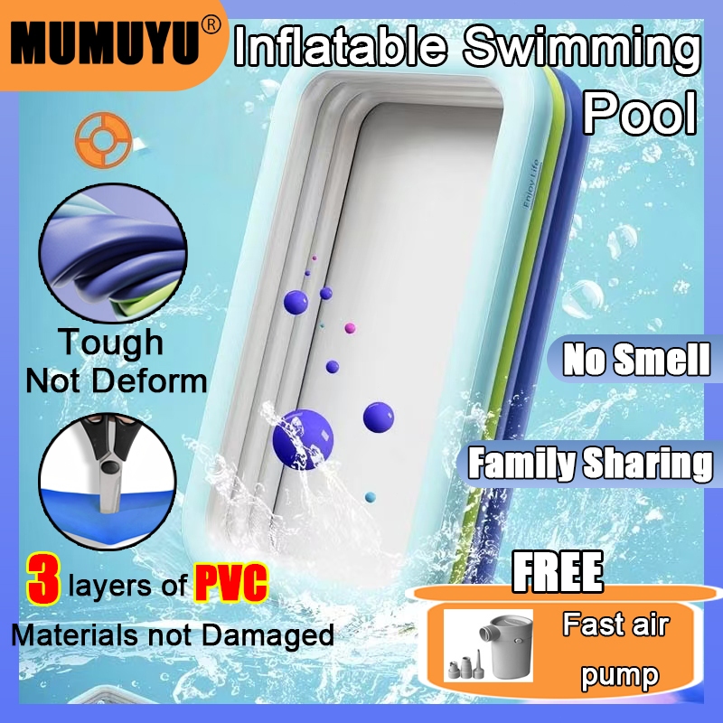 (Ready stock) Kolam Besar Fast inflatable Swimming Pool Thickened ...