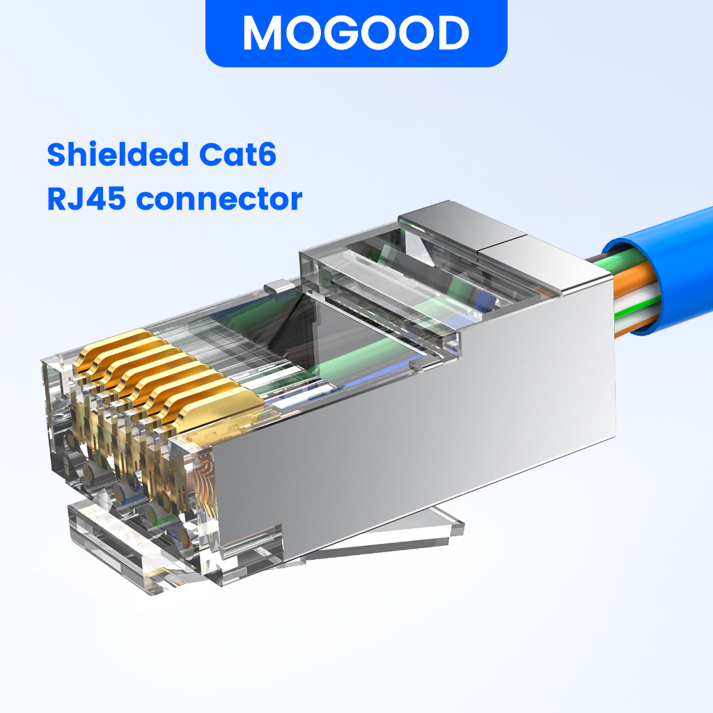 RJ45 Connector, [Metal Strip Shielding] Cat 6A RJ45 Modular Plugs (Cat6 ...