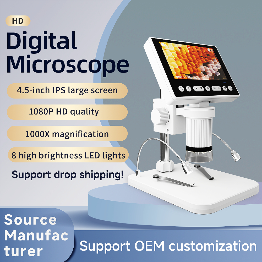 4.5 inch Digital Microscope 1000X Zoom Coin Microscope HD 1080P ...