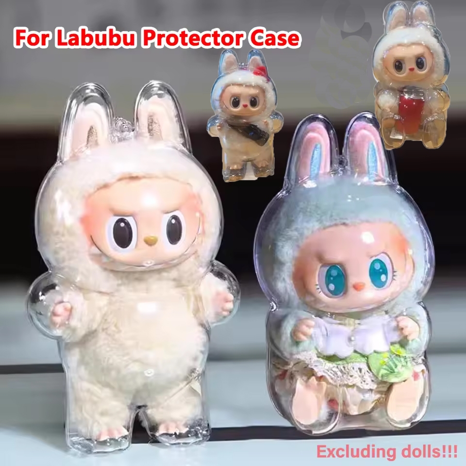 Labubu Transparent Protective Cover Case Stuffed Toys Cover Cute Elf ...