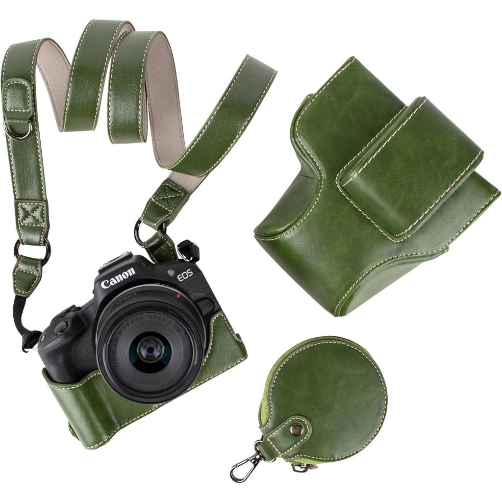 EOS R50 R100 Case, Retro PU Leather Protective Case for Canon EOS R50 ...