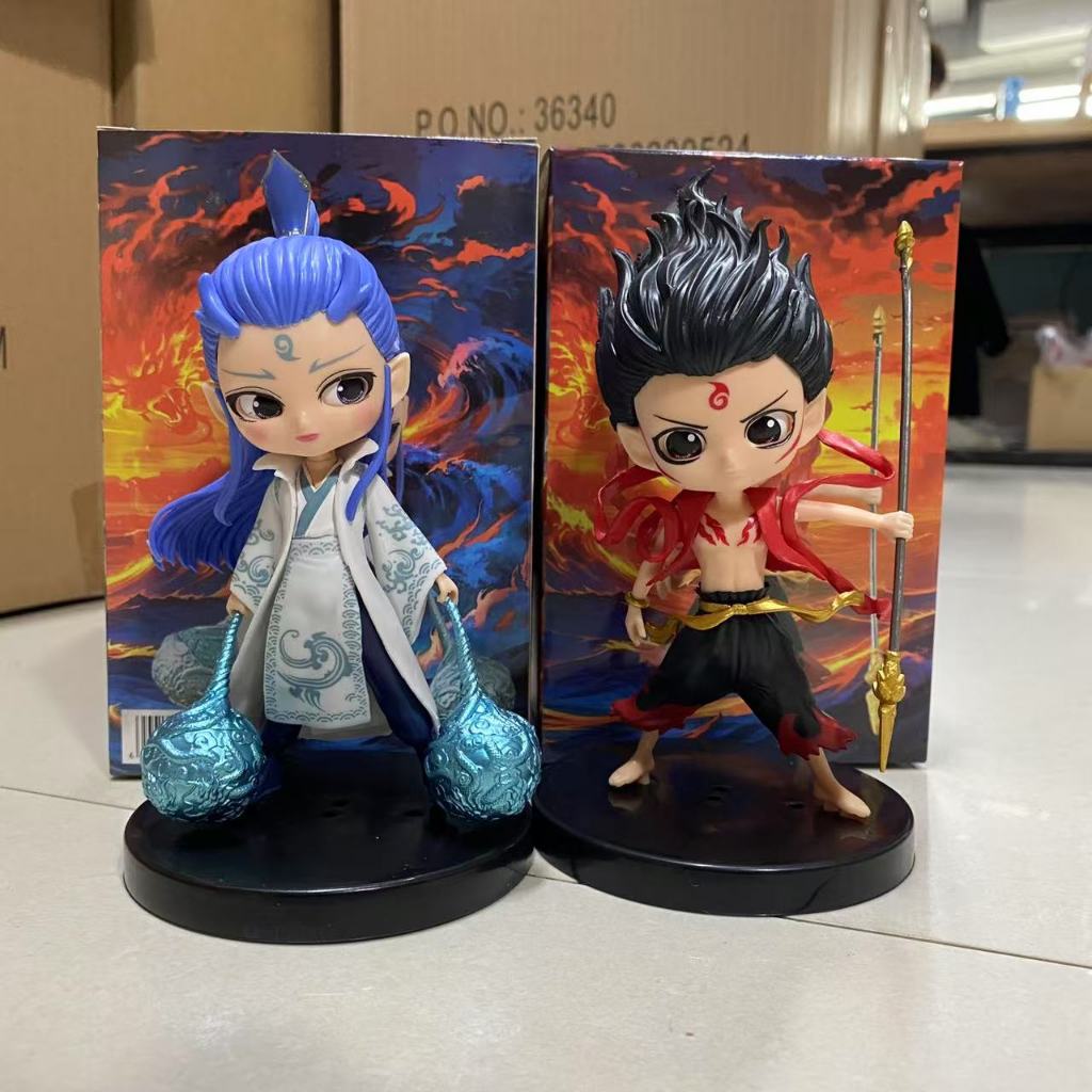 Qposket Ne Zha 2 Mini Q Serise NeZha and Ao Bing Statue Figure Model ...