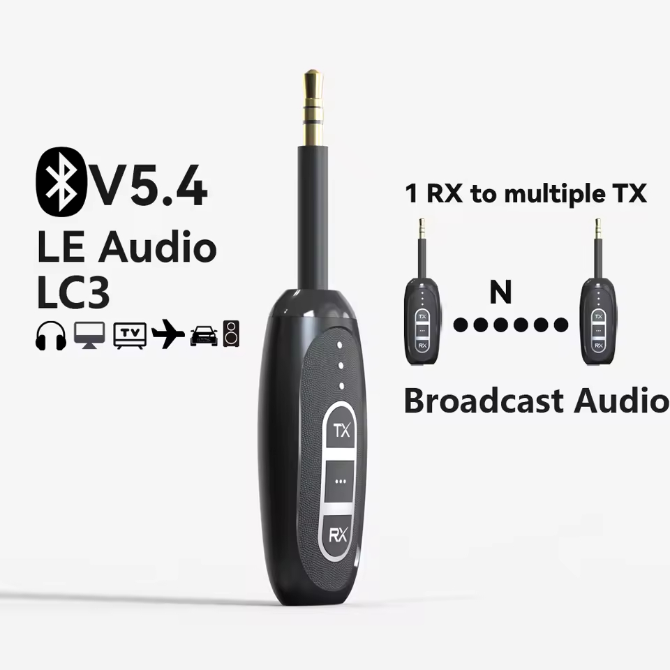 LE Audio multifunctional Bluetooth receiver transmitter, TX/RX/BIS ...