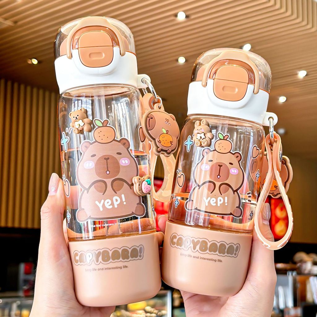 Capybara Botol Air Bottle Kids Straw BPA Free Botol School Cup Cute Air ...