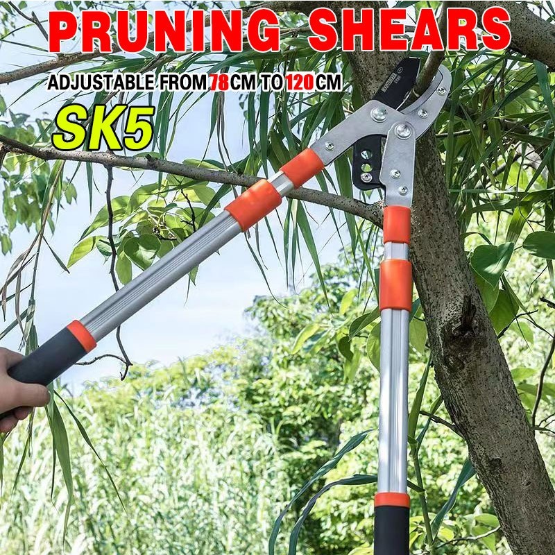 60-120cm SK5 Cutter cordless heavy-duty shear Retractable handle gunting dahan panjang Garden ...