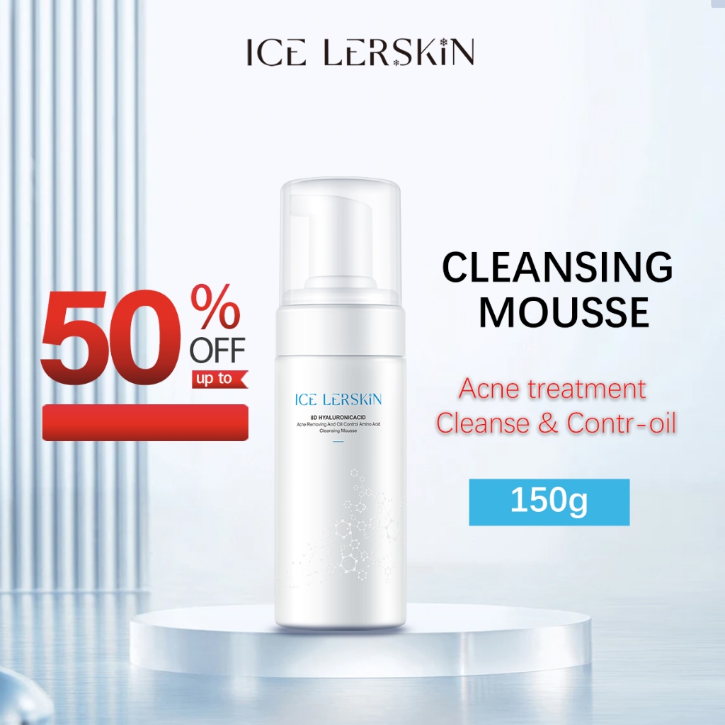 ICE LERSKIN Amino Acid Gentle Anti-Acne Cleansing Mousse Salicylic Acid ...