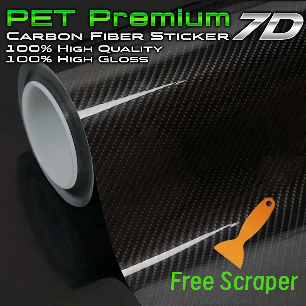 MY Ready Stock Car Carbon fiber sticker 7D Carbon Fiber Vinyl Wrap Film ...