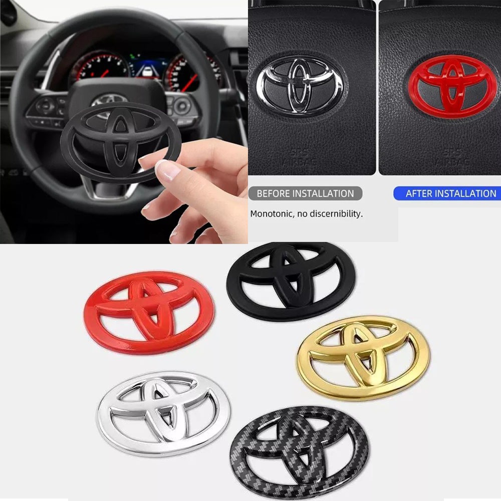 TOYOTA Car Steering Wheel Emblem Badge Sticker For Toyota Avanza Vios ...