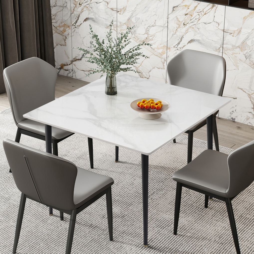 Kitchen Dining Table Modern Square Dining Table with Sintered Stone ...