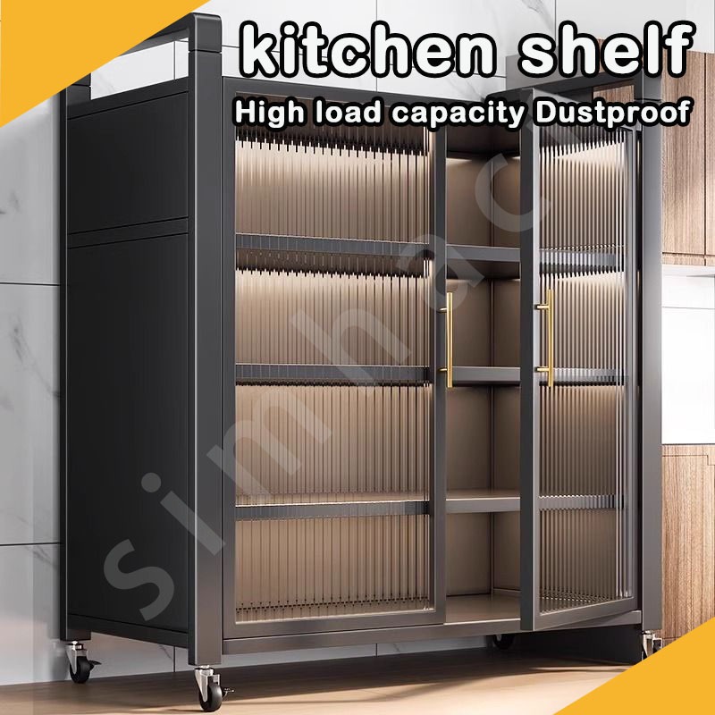 Kitchen shelves Floor standing multi-layer cabinet Multifunctional ...