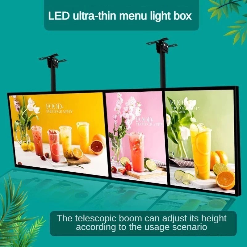 LED ultra-thin lightbox menu board restaurant hanging TV menu board ...