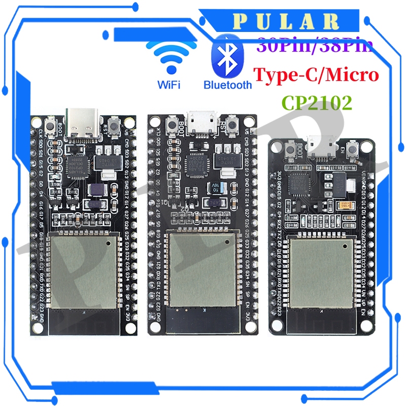 CP2102 WROOM ESP32 Development Board 30Pin/38Pin Micro/Type-C USB WiFi ...
