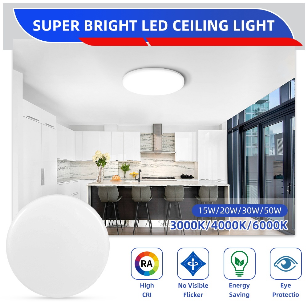 Siling Lampu Led Ceiling Lighting 15/20/30/50W Modern Bedroom Ceiling ...