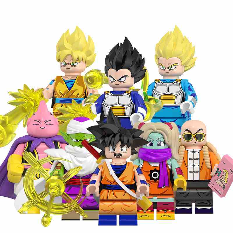 Block Toys Figure Anime Son Goku Vegeta Majin Buu Piccolo Cartoon ...