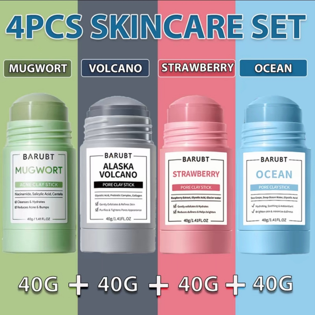 [Ready Stock]160g Clay Mask Stick kit Mugwort Acne Facial Alaska ...