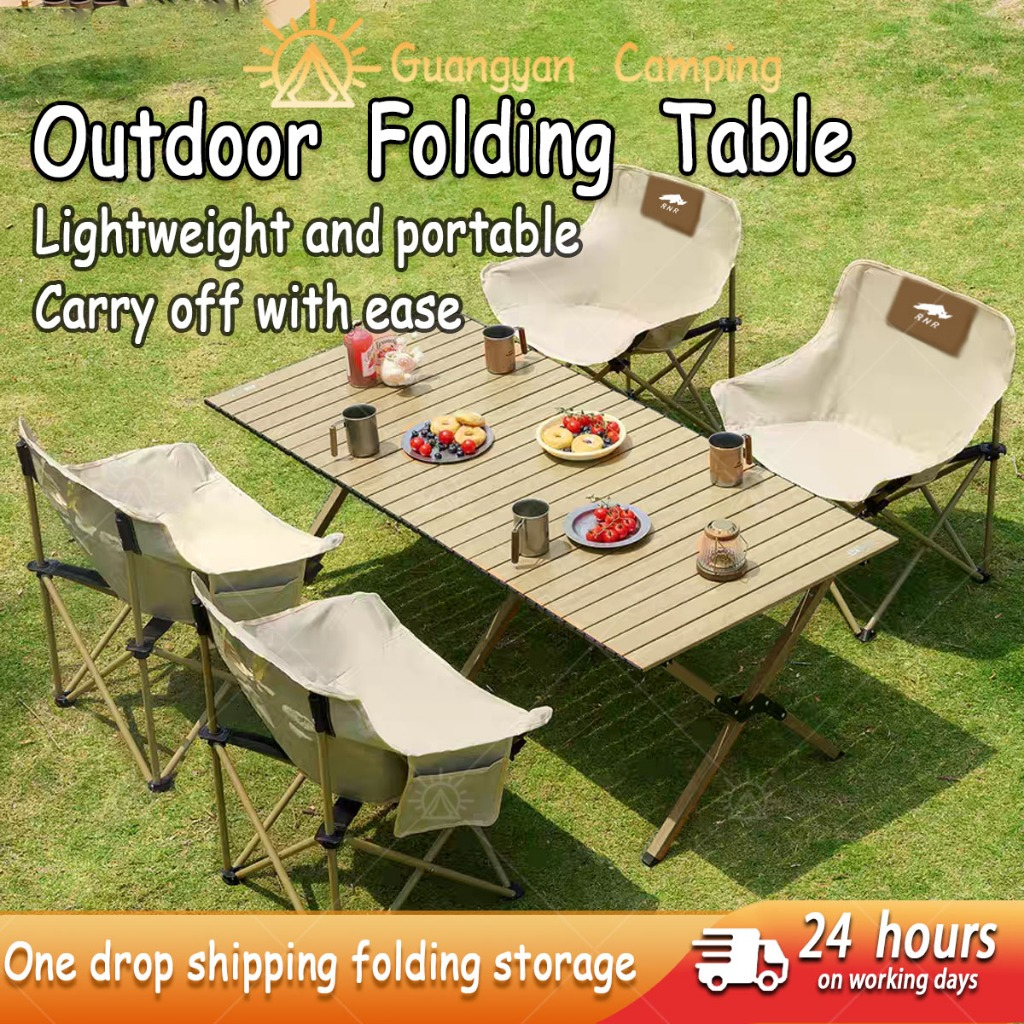 Outdoor Folding Camping Table Picnic Dining Table Aluminum makan lipat ...