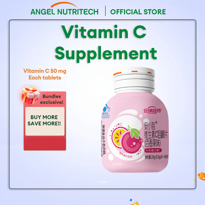 Angel Nutritech Vitamin C Chewable Tablets Passion Fruit Flavour 48 ...