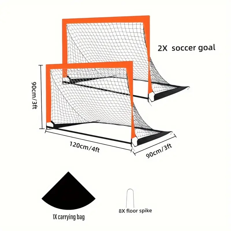 2 Pack 4’ x 3’ Size Portable Kid Soccer Goals for Backyard, Indoor and ...