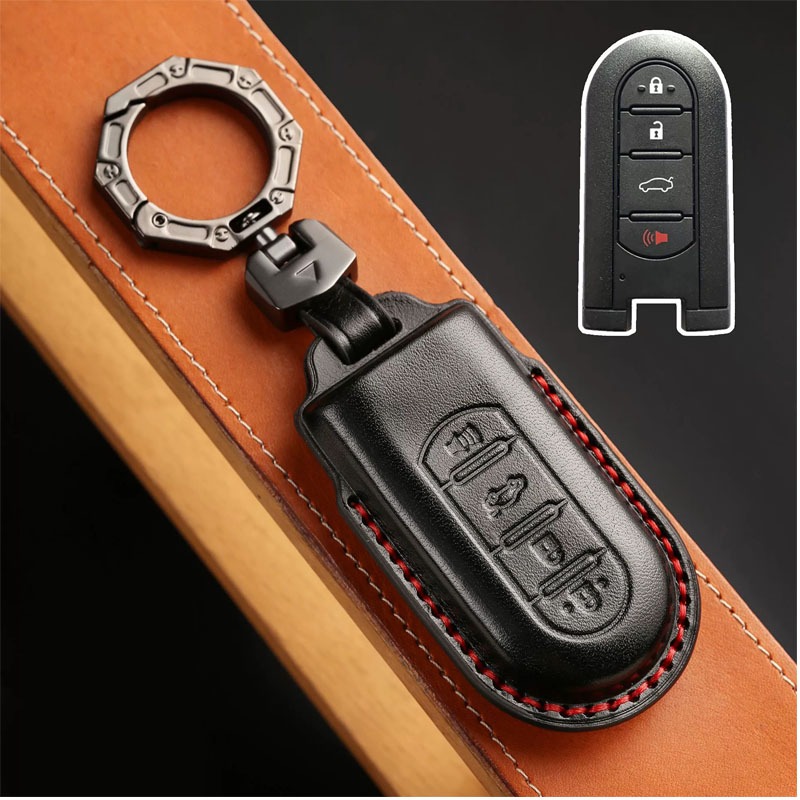 Genuine Leather Handmade Motorcycle KEY Case Keychain For Perodua Bezza ...
