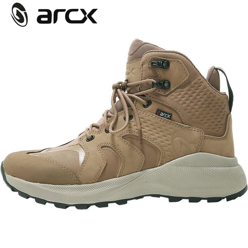 ARCX Motorcycle Shoes Waterproof Breathable Men Cowhide Leather Casual ...