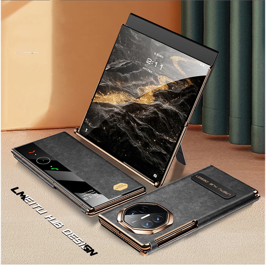 Genuine ALCANTARA Leather Hinge Flip Case for Huawei Mate XT Window ...