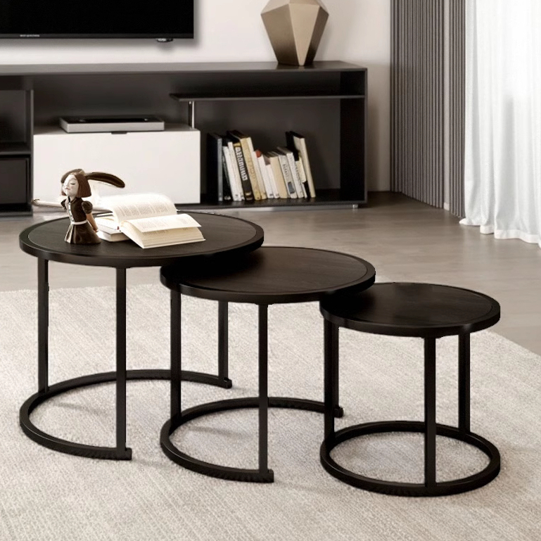 Nordic round coffee table Modern minimalist side table Living room ...
