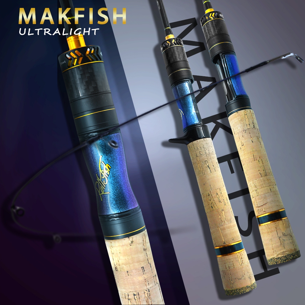 Solid Carbon Ultralight Fishing Rod UL Spinning Rod Baitcasting Rod BC ...