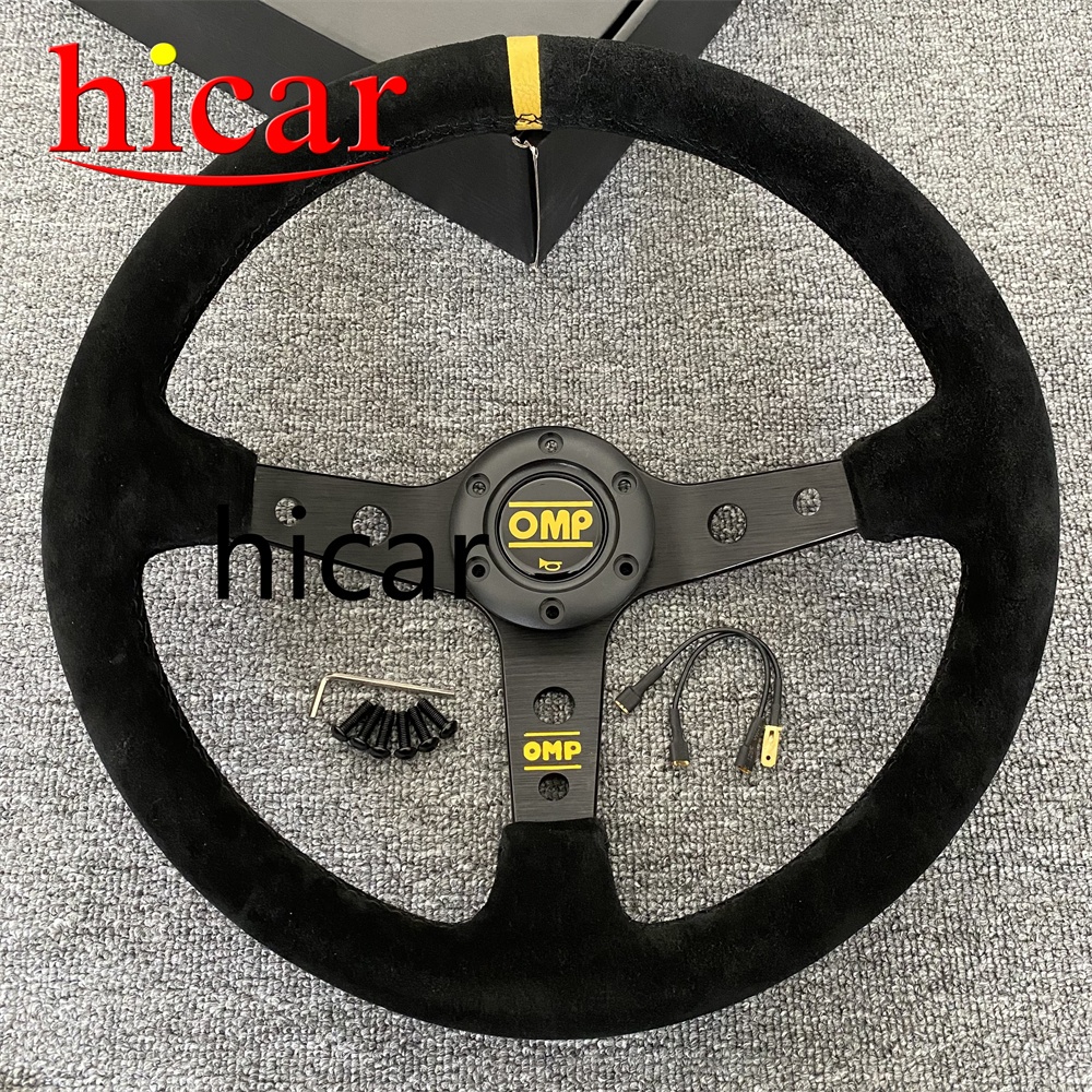 OMP Black Line Deep Dish Sport Steering Wheel Suede Fits Cars/game ...