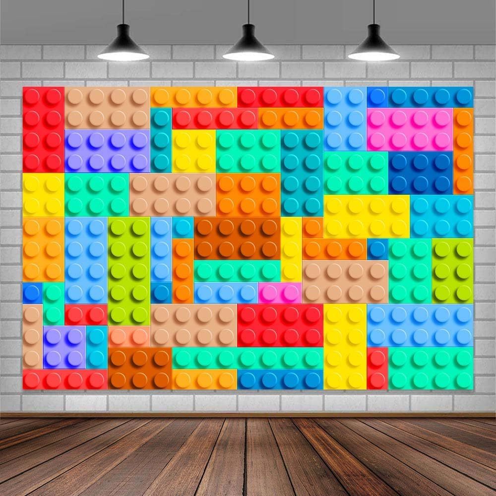 7X5ft Colorful Blocks Photo Backdrop Photography Background, Kids Building Blocks Theme Birthday ...