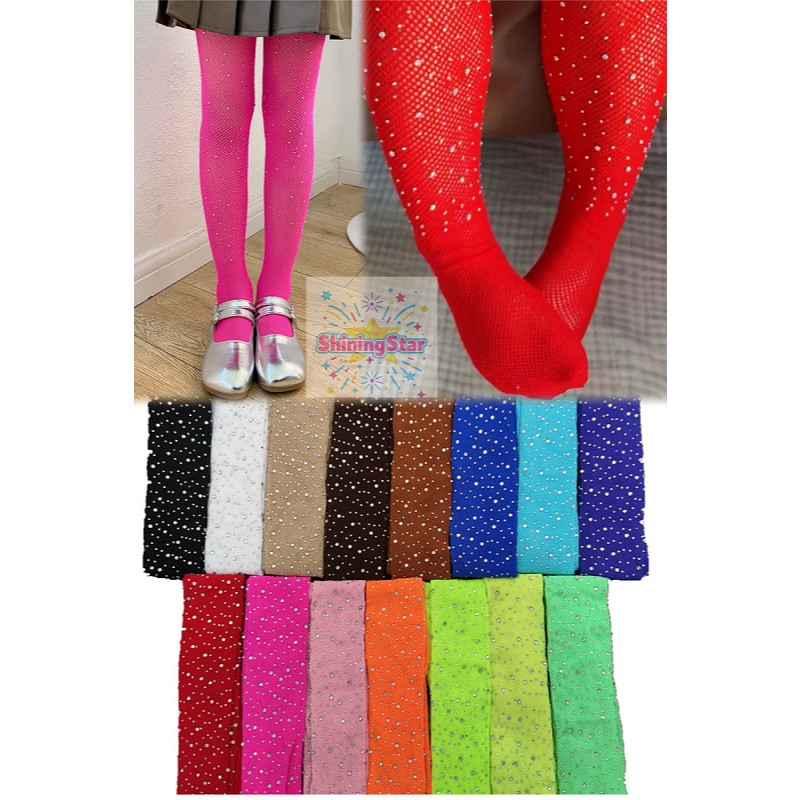 ShiningStars Toddler Kids Mesh Fishnet Net Rhinestone Bling Glitter ...
