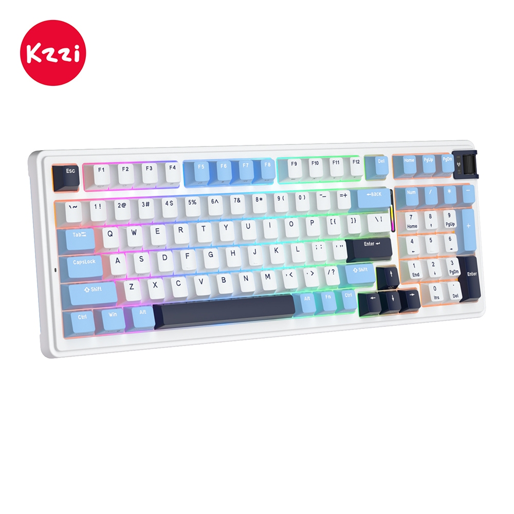 KZZI Kezhi K98 Polar White 98 Key Gasket Structure Three-Mode Bluetooth ...