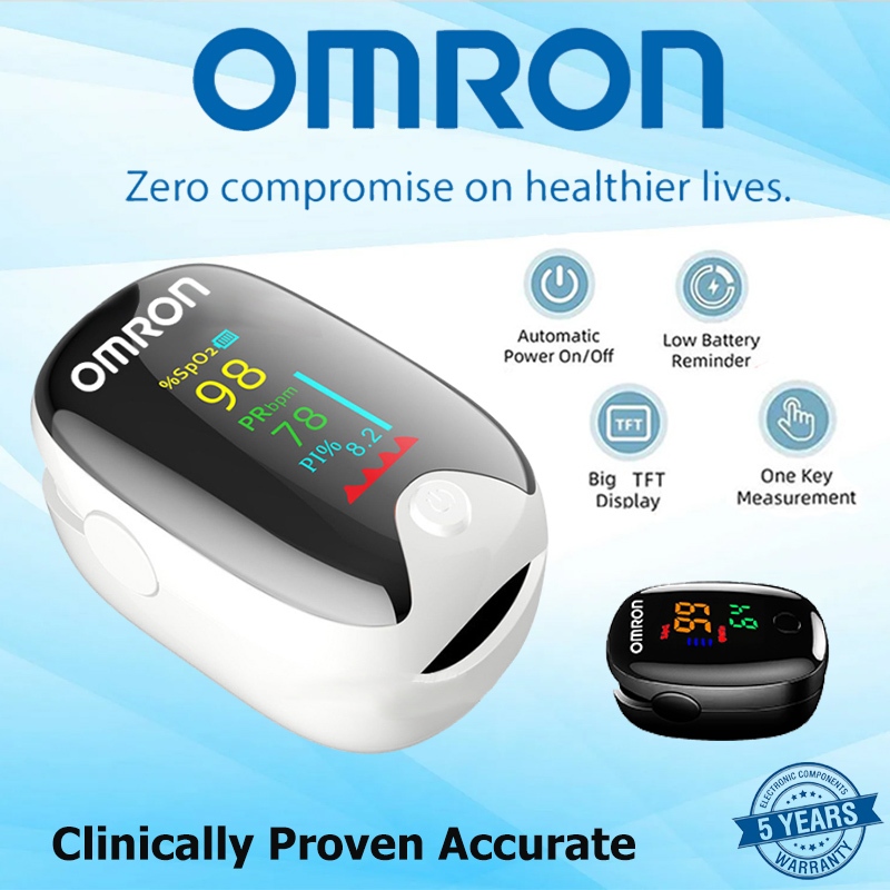 Omron Pulse Oximeter FDA Fingertip Pulse Rate SpO2 Blood Oxygen Saturation Monitor PI Sleep ...