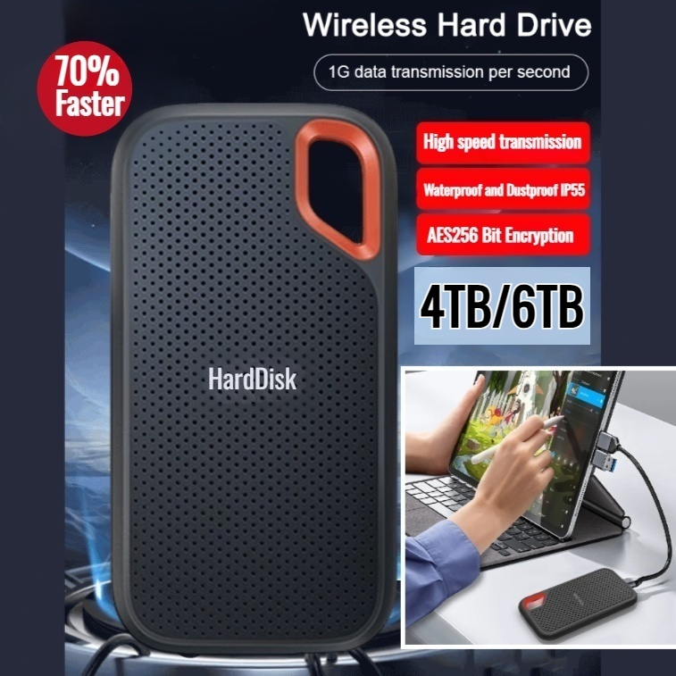 【STOCK】[1TB 2TB 4TB 6TB 64TB] High-Speed Solid-State Mobile Hard Drive ...