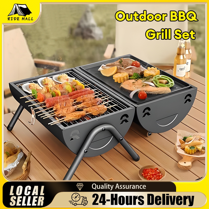 Stainless BBQ Grill Outdoor BBQ 50L BBQ Set Complete With Grill Net ...